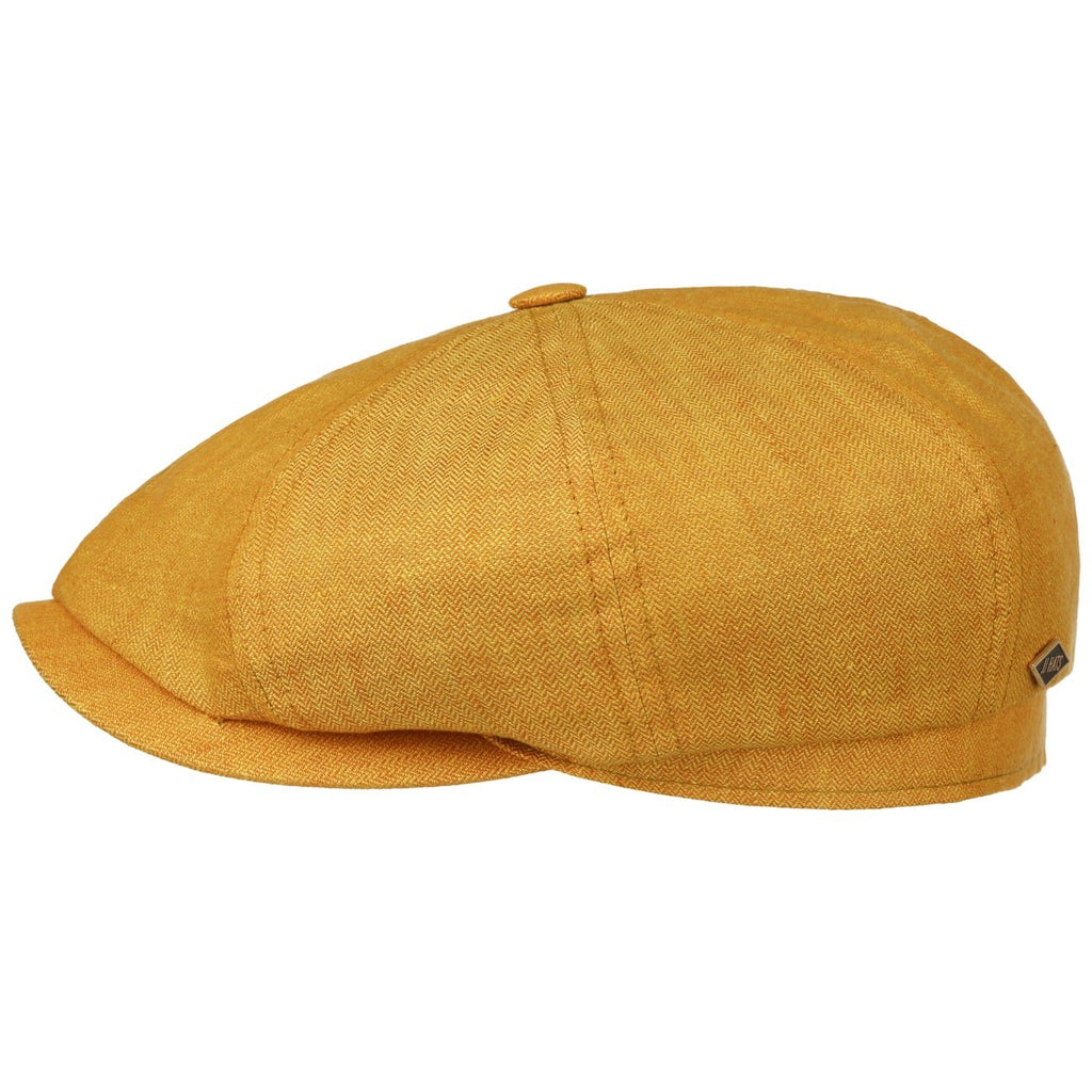 Eight Panel Cap Linen Herringbone